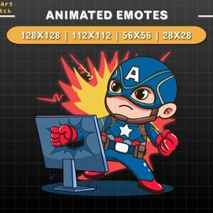 Animated Twitch Emote Captain America Smash Computer, Funny Emotes ...