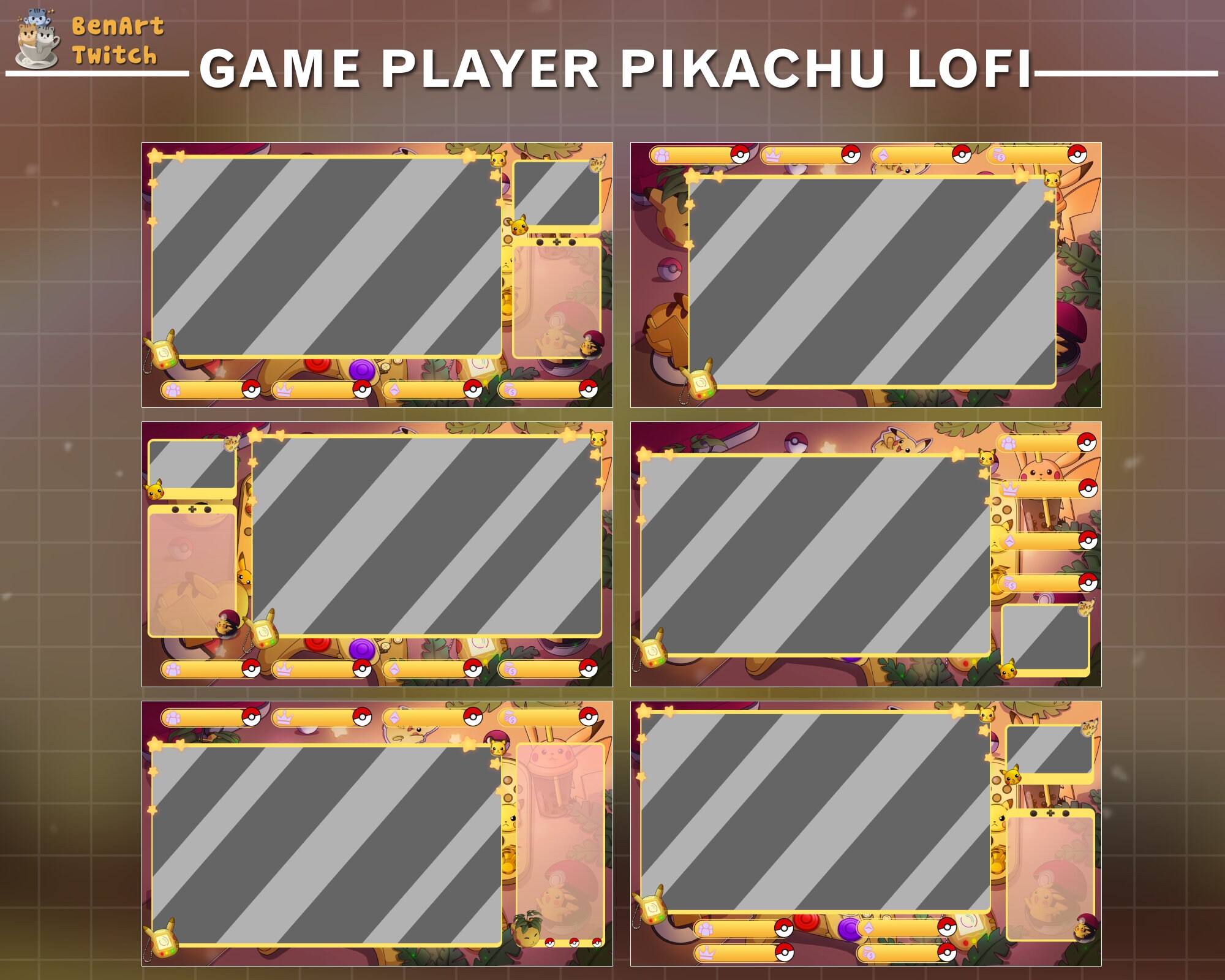 Animated Twitch Overlay Lo-fi Desk Pikachu, Cute Pikachu Stream Package ...