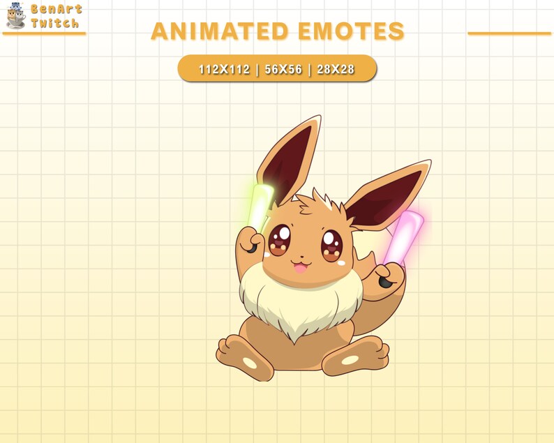Animated Twitch Emote Eevee Cheering, Cute Pokemon Twitch Emotes, Cute ...