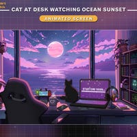 Twitch Starting Soon Screen Black Cat, Cute Cat Twitch Background ...