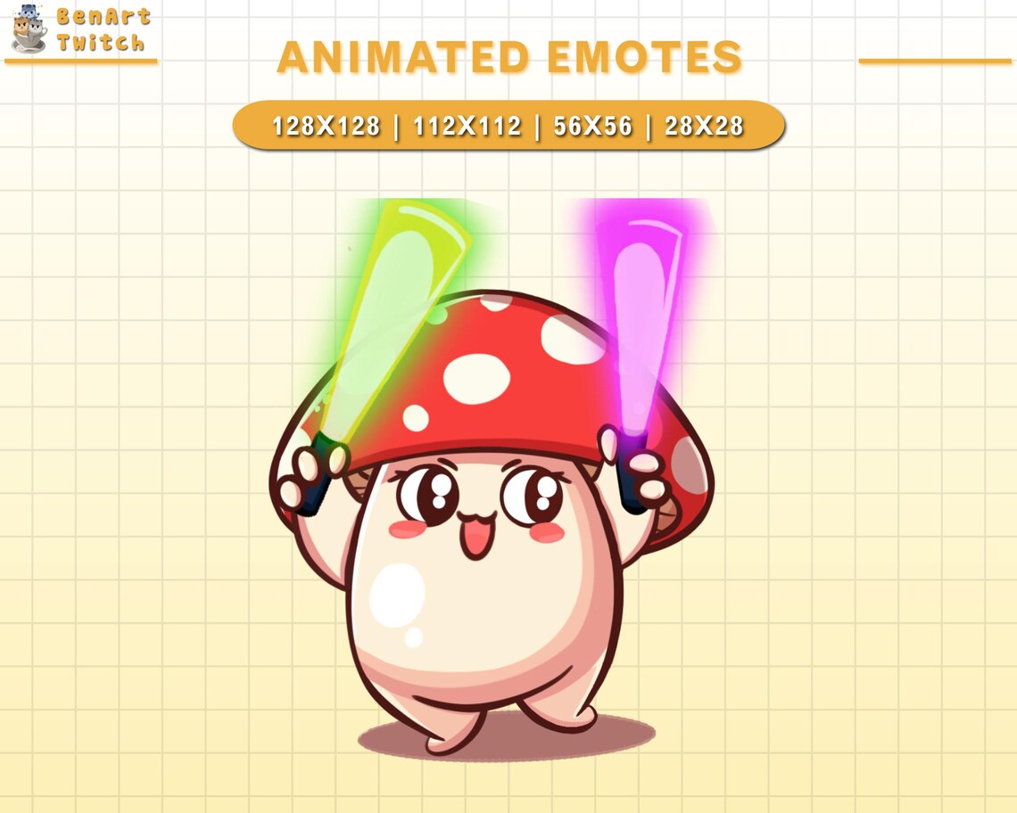 Animated Twitch Emote Mushroom Cheering, Fall Twitch Emotes, Autumn ...