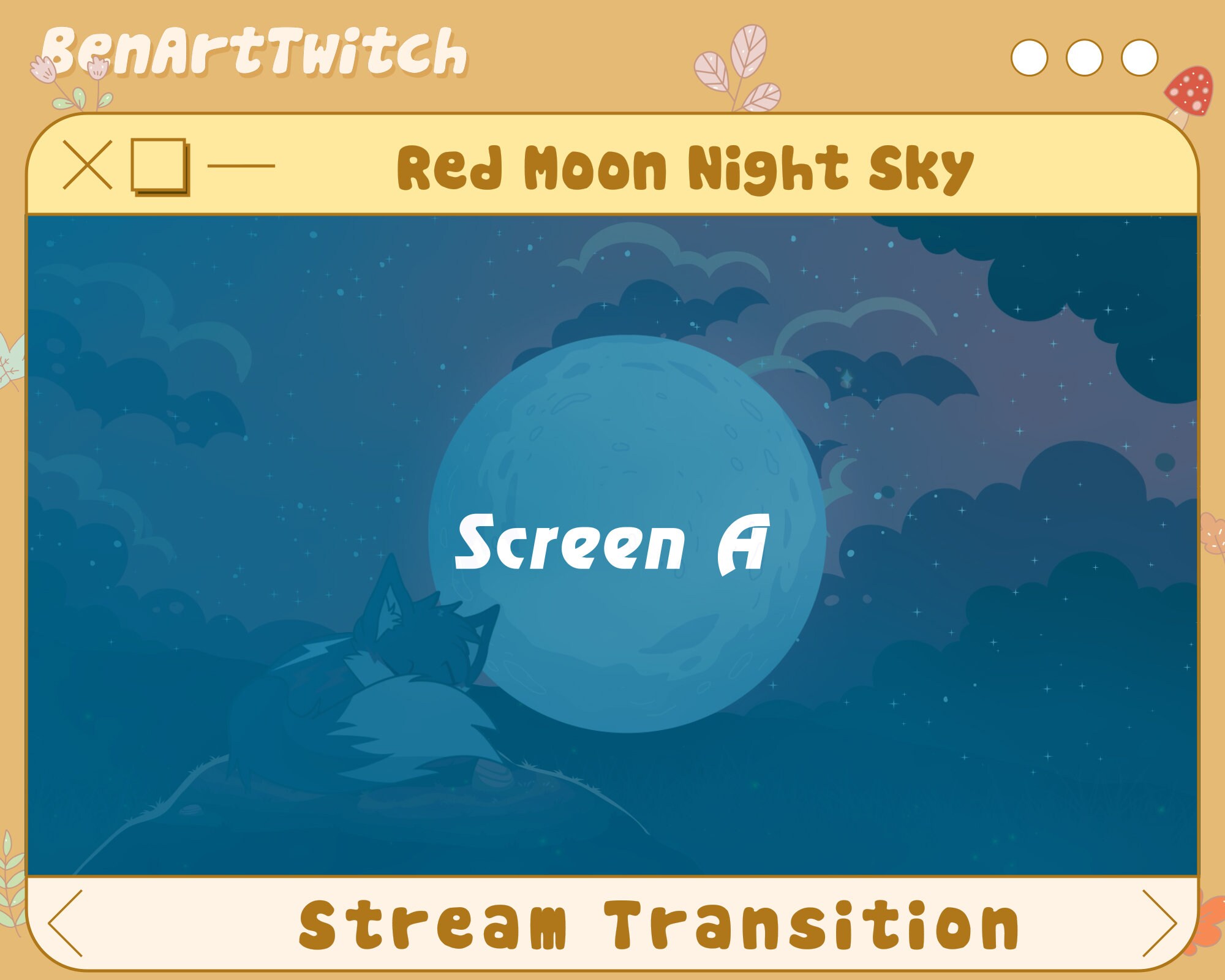 Wolf Moon Transition, Red Night Sky Stream Transition, Twitch OBS ...