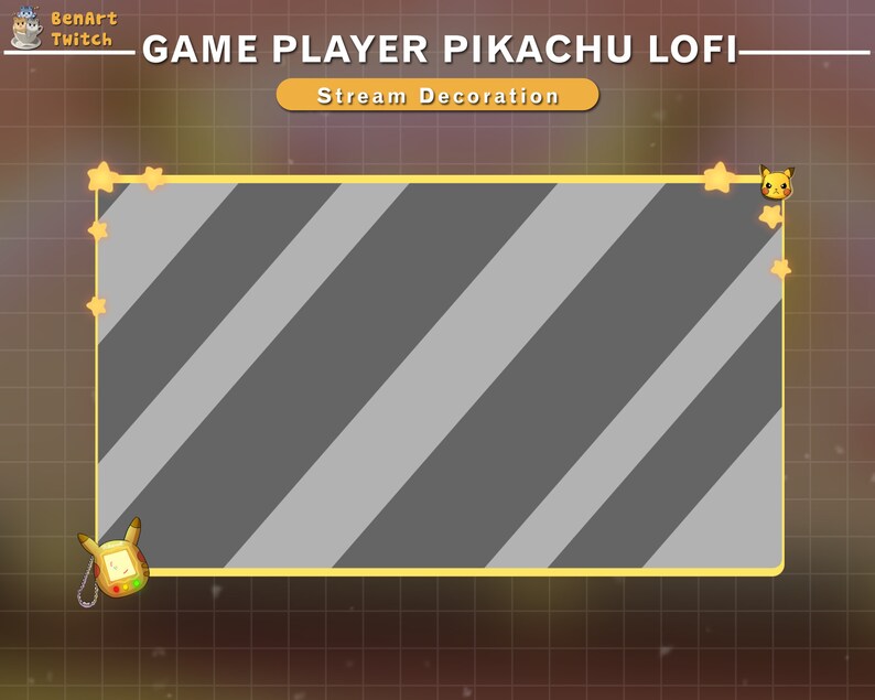 Animated Webcam Overlay Lo-fi Desk Pikachu, Cute Pikachu Twitch Webcam ...