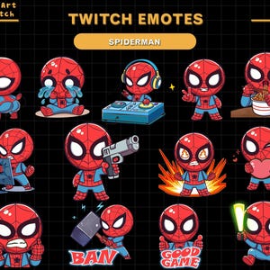 13x Spiderman Twitch Emotes, Funny Static Emotes for Twitch, Youtube ...