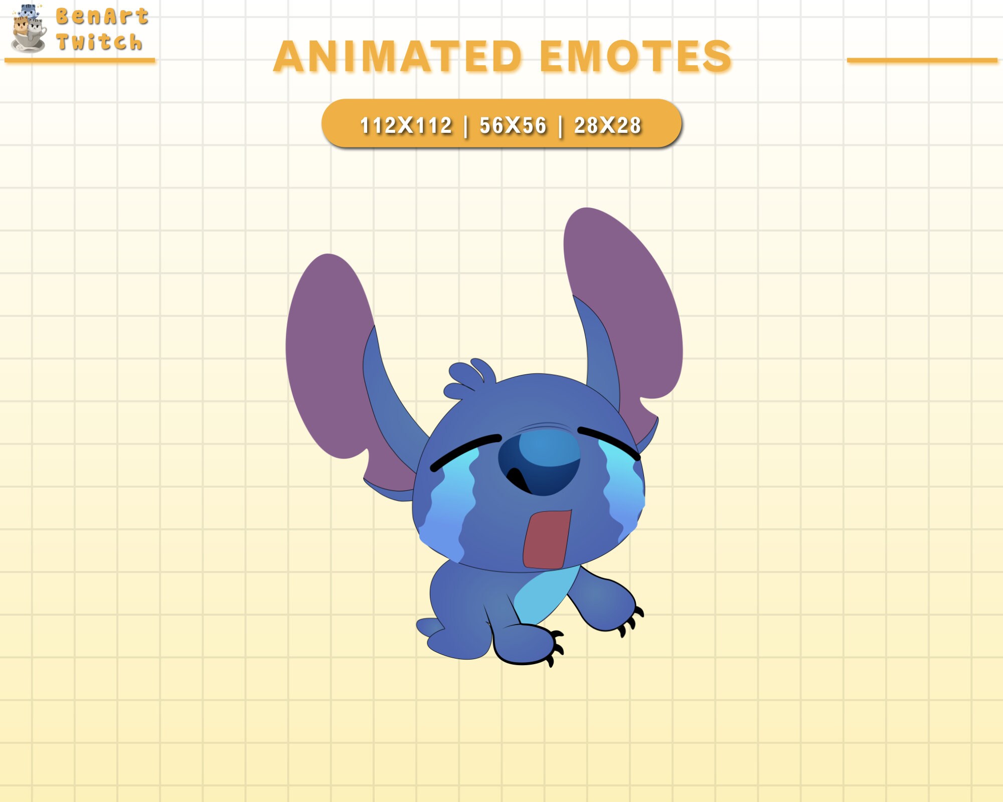 Animated Twitch Emote Stitch Cry, Cute Stitch Twitch Emotes, Cute ...