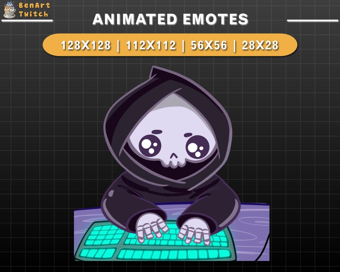 Animated Twitch Emote Hacker Grim Reaper, Halloween Twitch Emotes, Cute ...