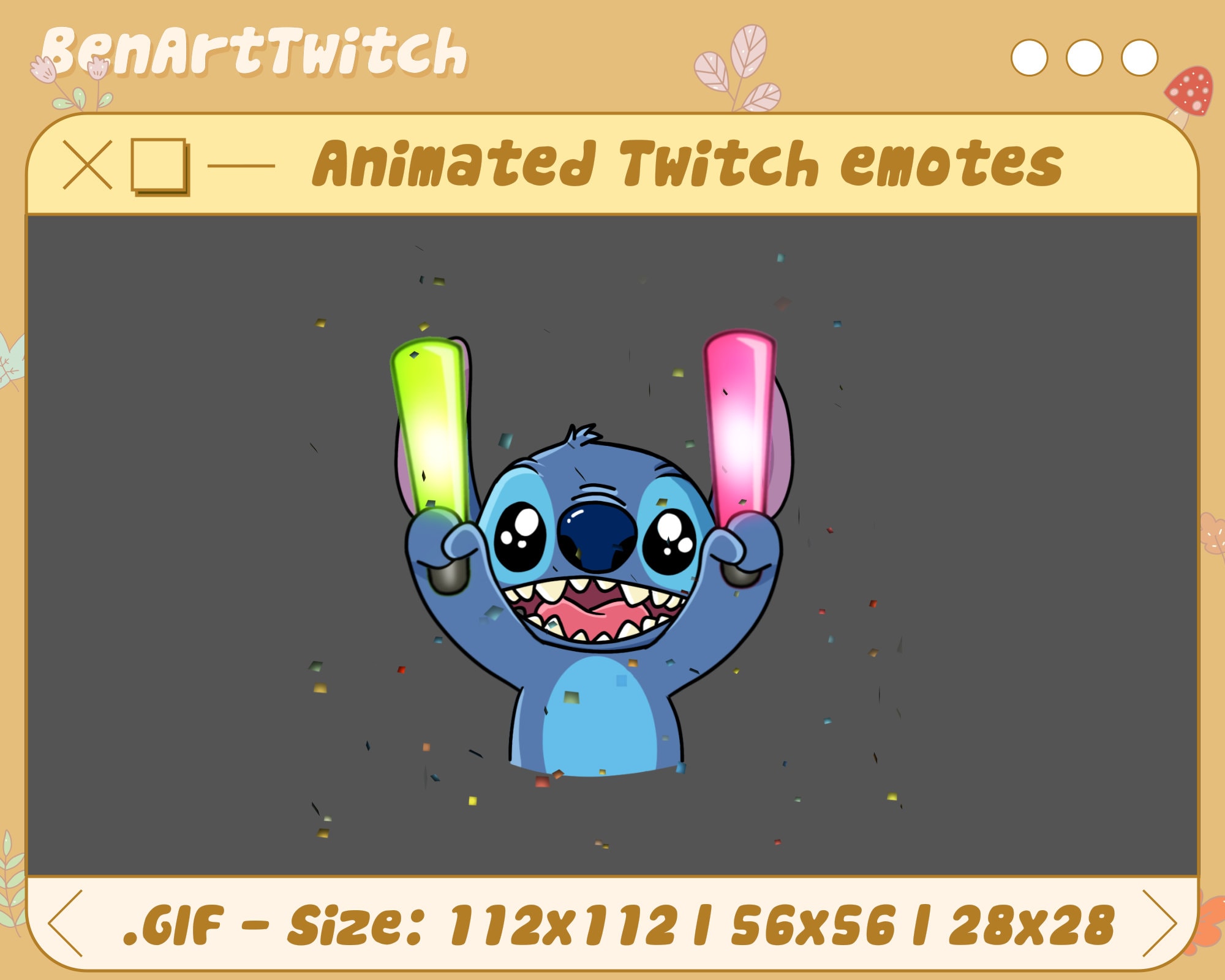 Animated Twitch Emote Stitch Cheering, Stitch Twitch Emotes, Cute ...