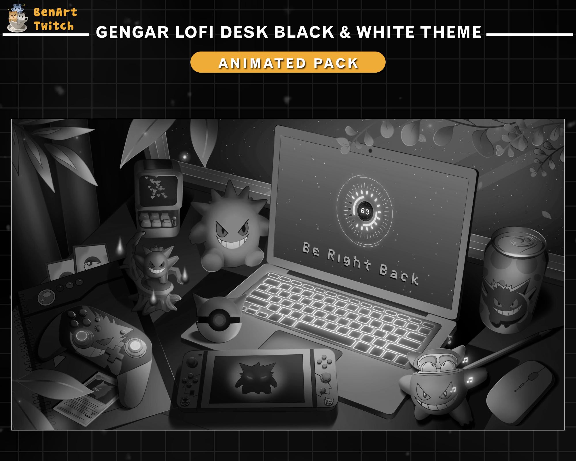 Gengar Twitch Overlay – Animated Stream Package With Lofi Desk, Cozy ...