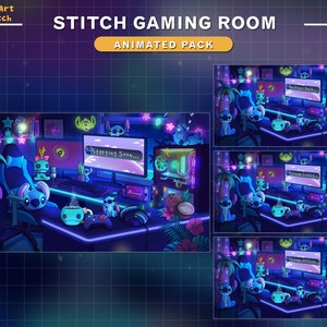 Animated Full Stream Package Game Room Stitch Night Summer, Cute Stitch ...