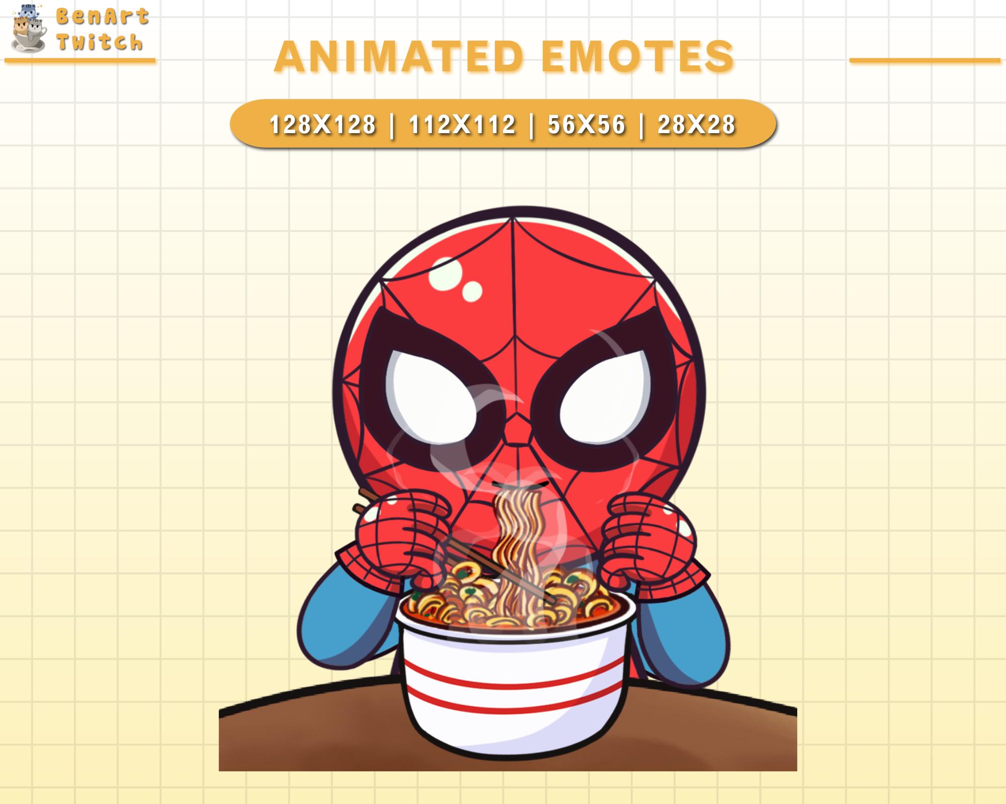 Animated Twitch Emote Spider-man Ramen, Marvel Twitch Emotes, Cute ...