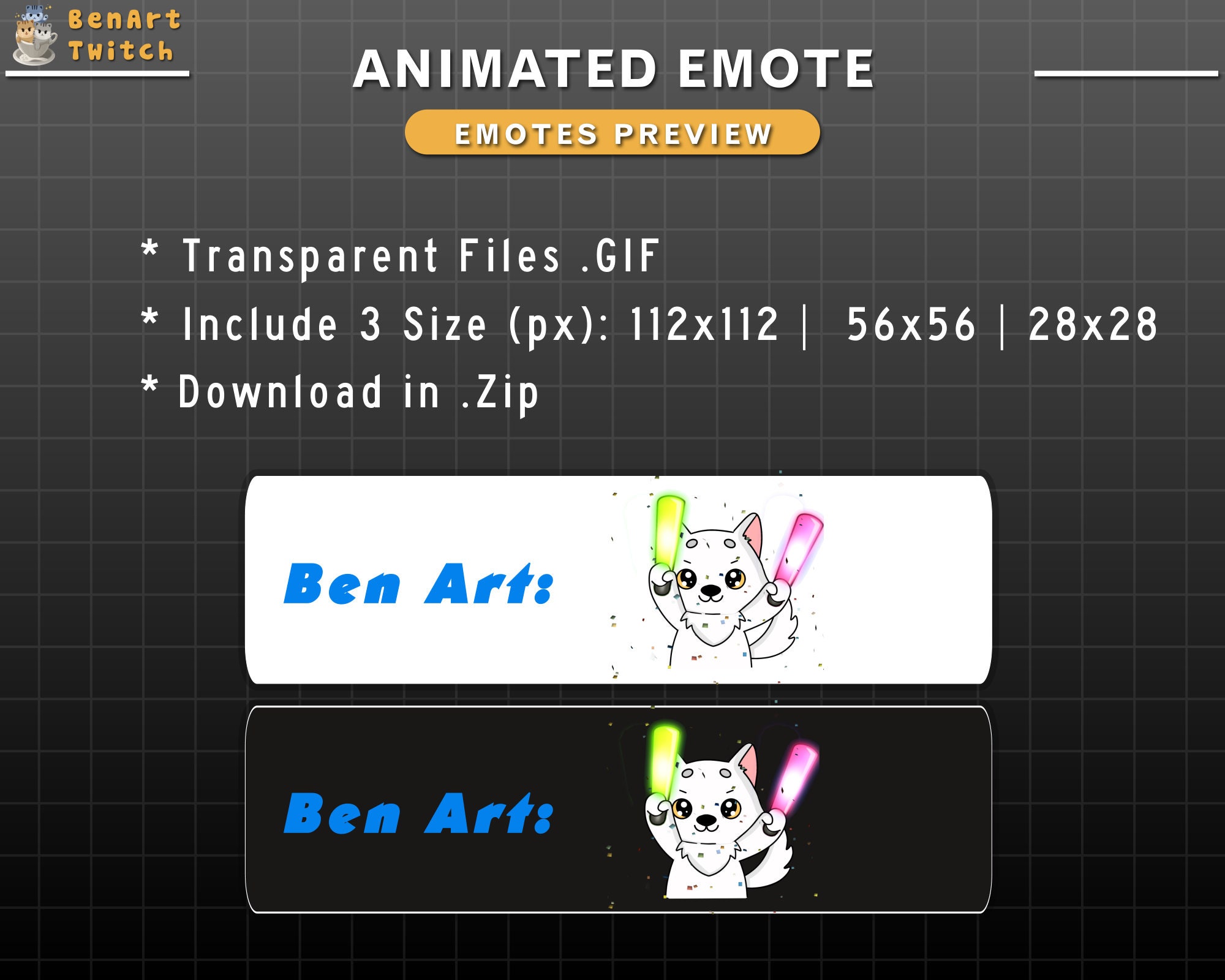 Animated Twitch Emote Cute Wolf, Cute Wolf Twitch Emotes, Cute Emotes ...