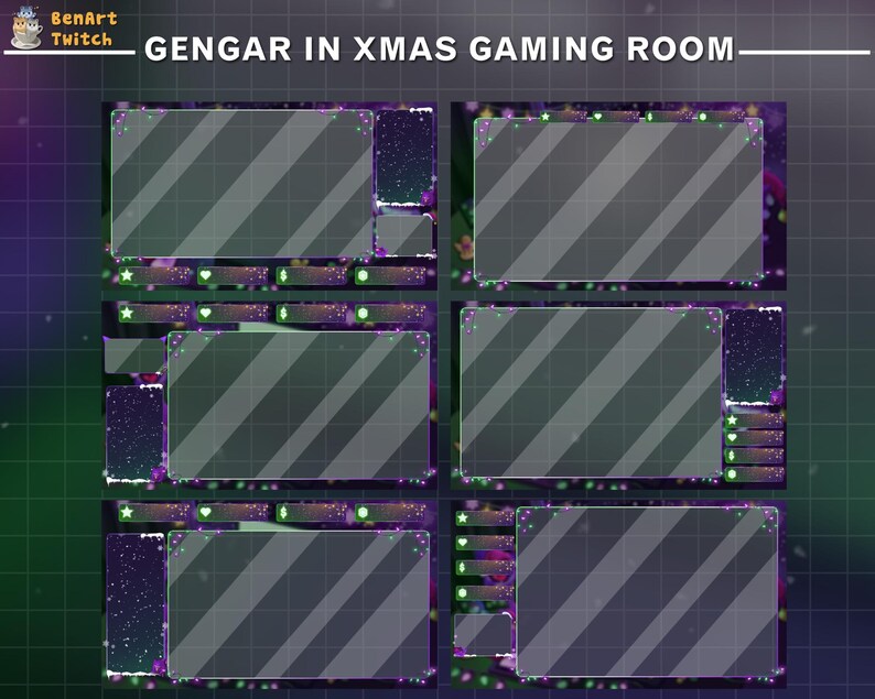 Animated Gengar Christmas Twitch Overlay Pack, Cozy Lofi Gaming Desk ...