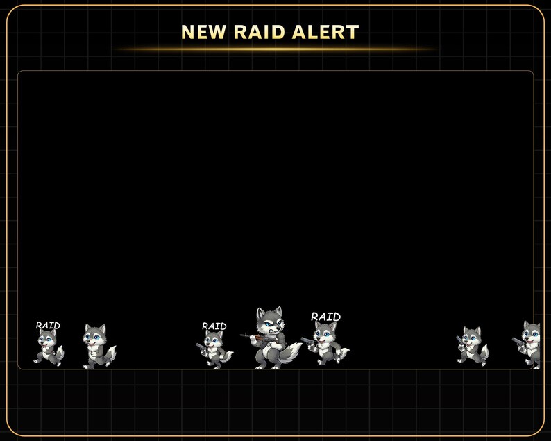 Animated Cool Wolf Twitch Raid Alert, Wolf Twitch Emotes for Streamers ...