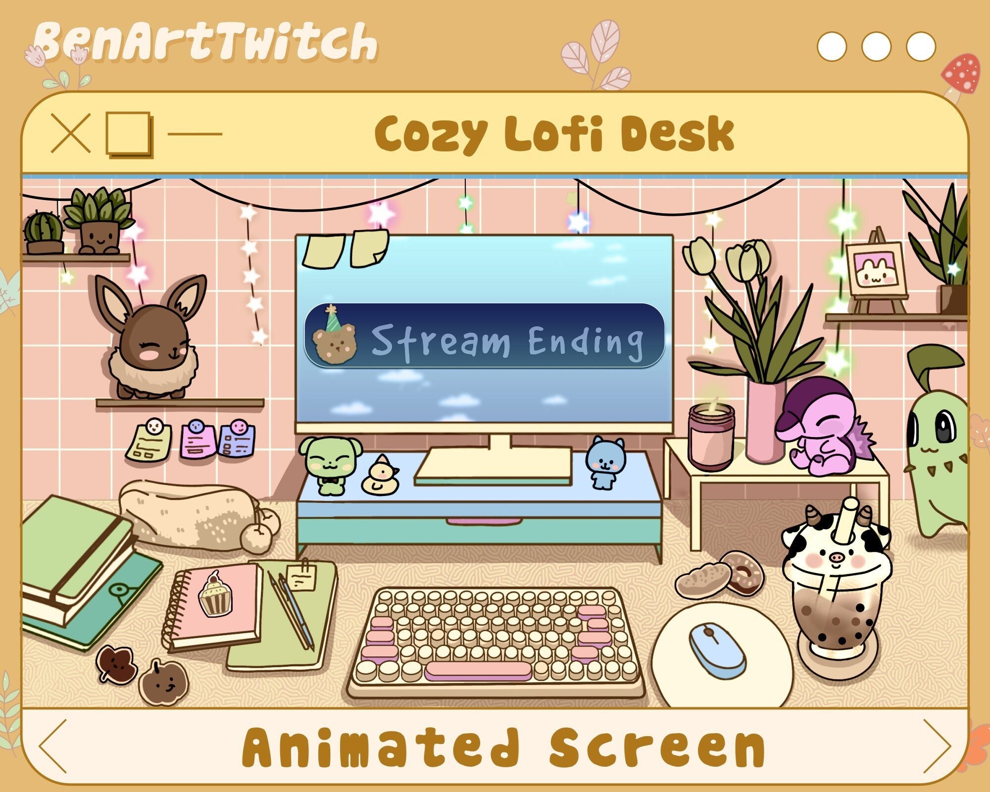 Animated Lofi Gaming Room Twitch Stream Screens, Lofi Aesthetic Gaming Room,day Room Twitch ...