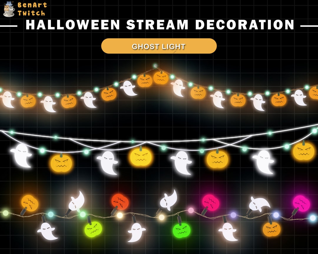 6x Animated Halloween Lights Stream Decoration, Halloween Twitch ...