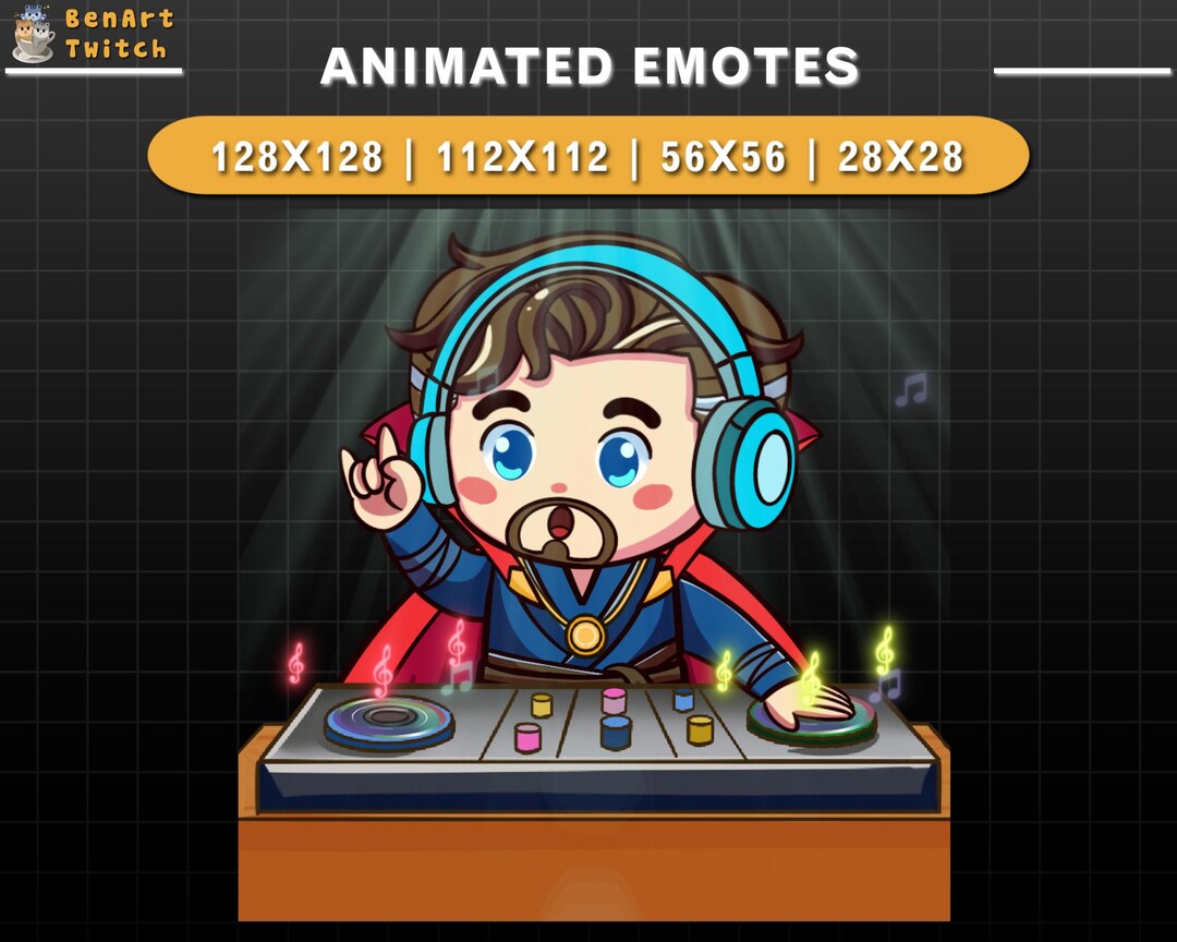 Animated Twitch Emote Doctor Strange DJ, Marvel Twitch Emotes, BAN ...