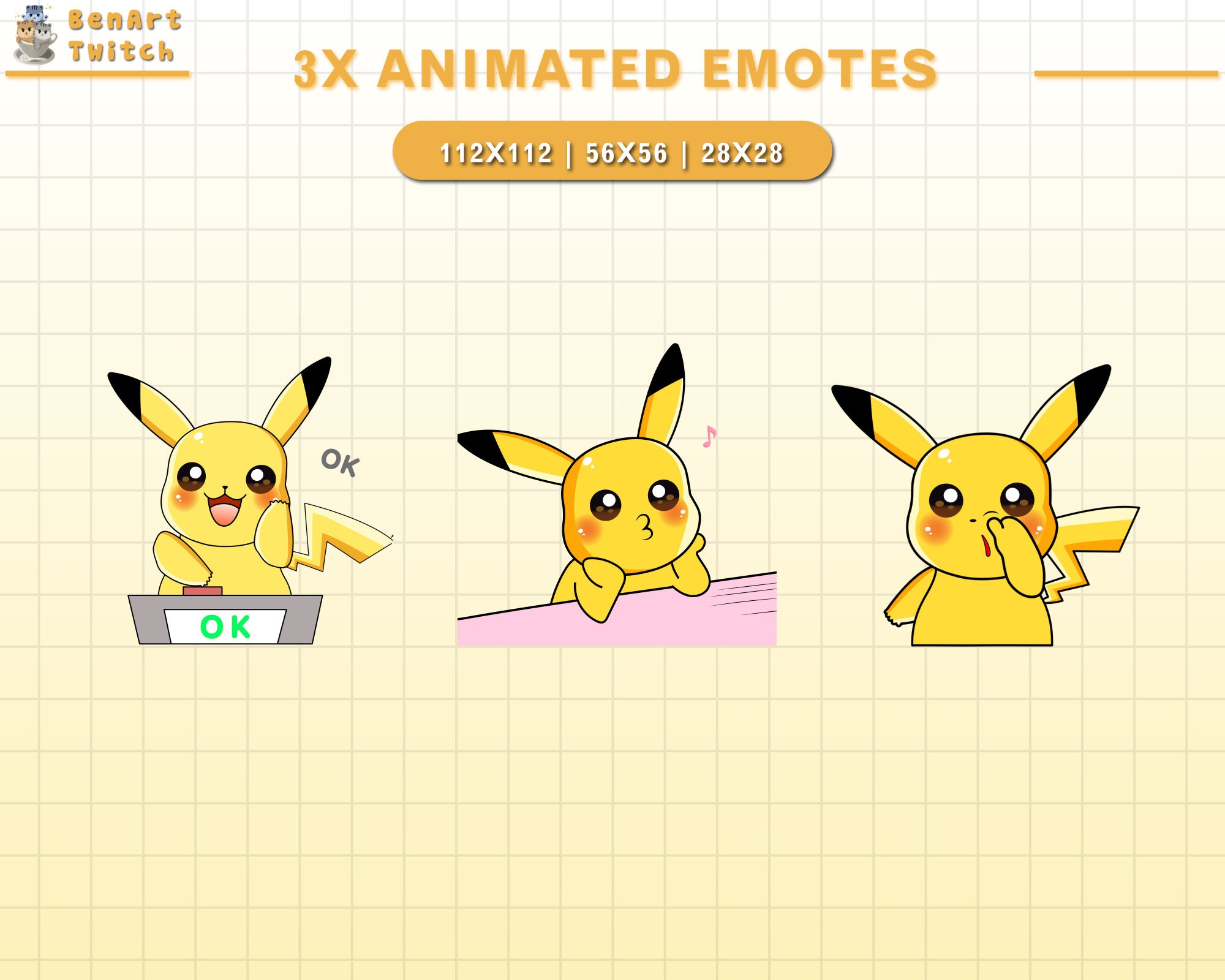 3x Animated Twitch Emote Cute Pikachu, Cute Pokemon Twitch Emotes 2 ...
