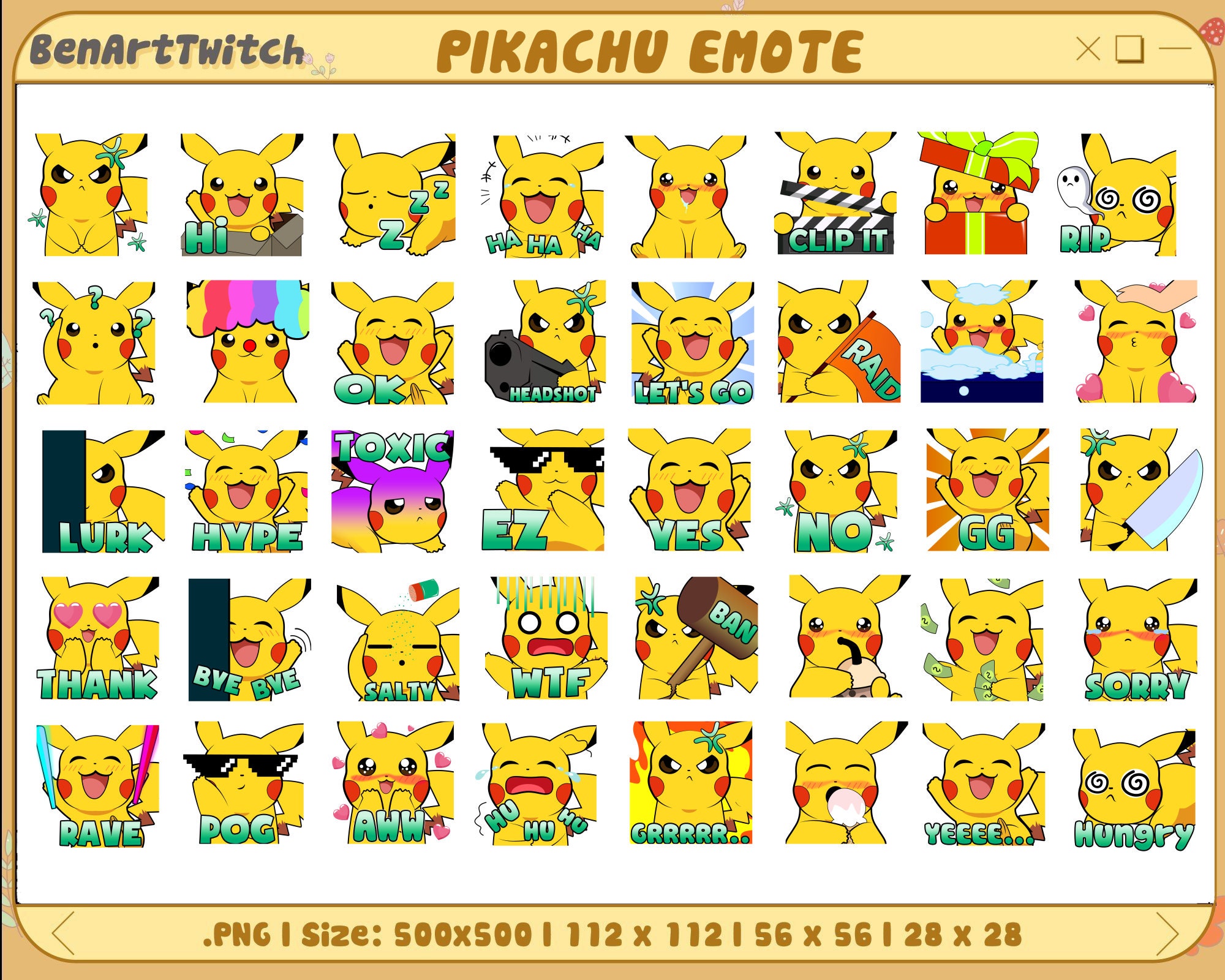40x Pikachu Twitch Emotes Pack, Cute Pokemon Stream Emotes, Ready to ...