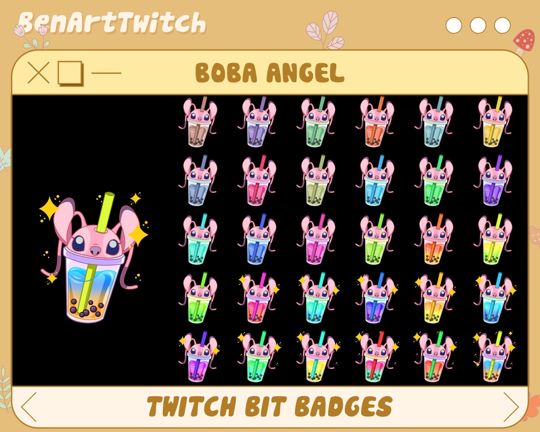 30x Boba Angel Twitch Bit Badges, Wife Stitch Twitch Sub Badges for ...