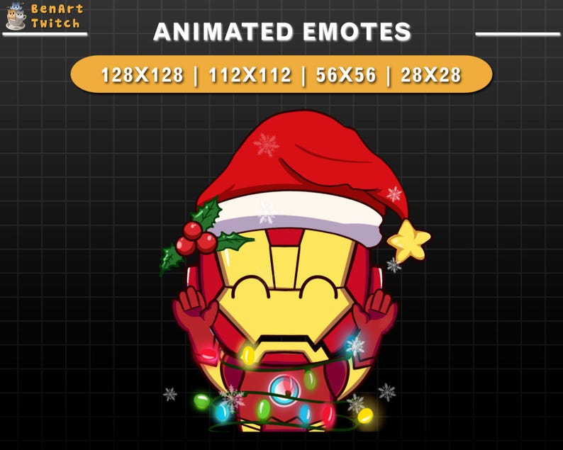 Animated Twitch Emote Iron Man Christmas Lights, Marvel Twitch Emotes ...