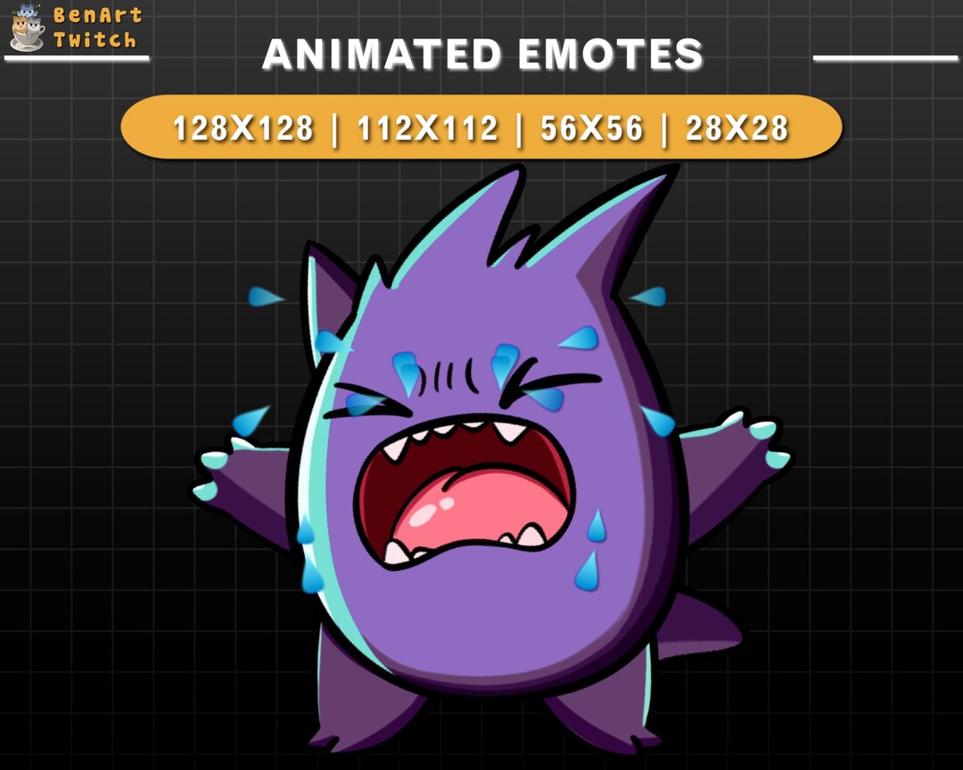 Animated Twitch Emote Gengar Cry, Cute Pokemon Twitch Emotes, Cute ...