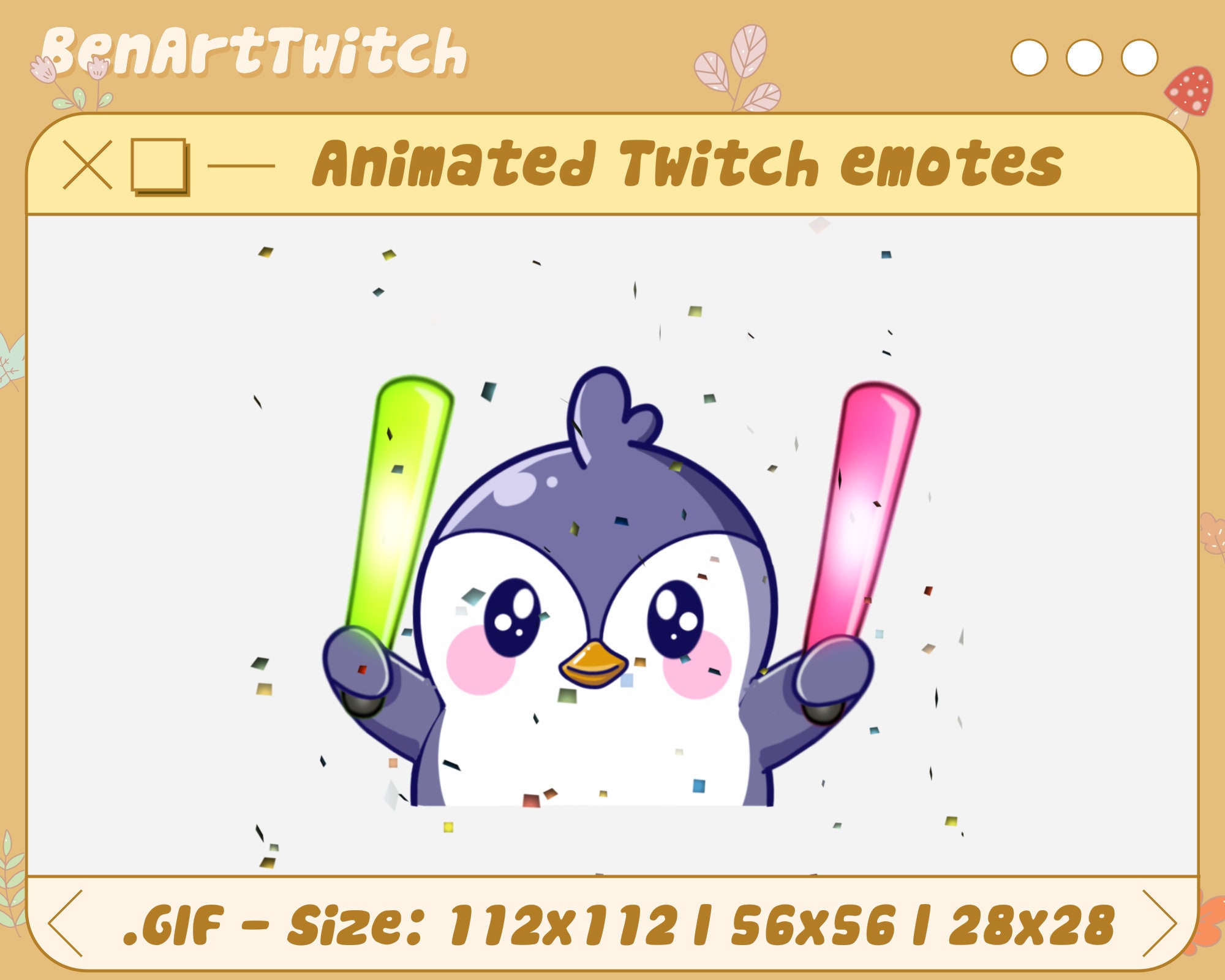Animated Twitch Emote Penguin Cheering, Cute Penguin Twitch Emotes ...