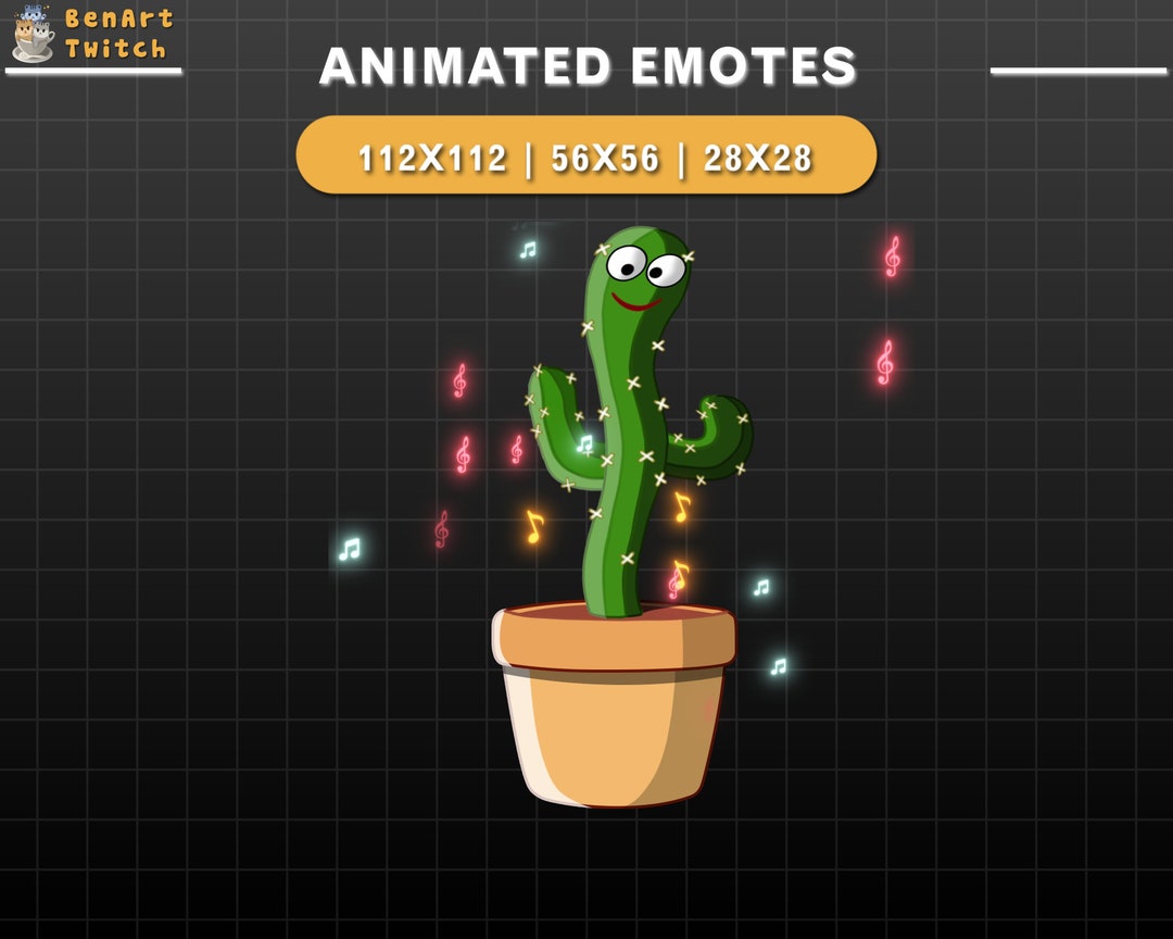 Animated Twitch Emote Dancing Cactus, Cute Cactus Twitch Emotes, Cute ...