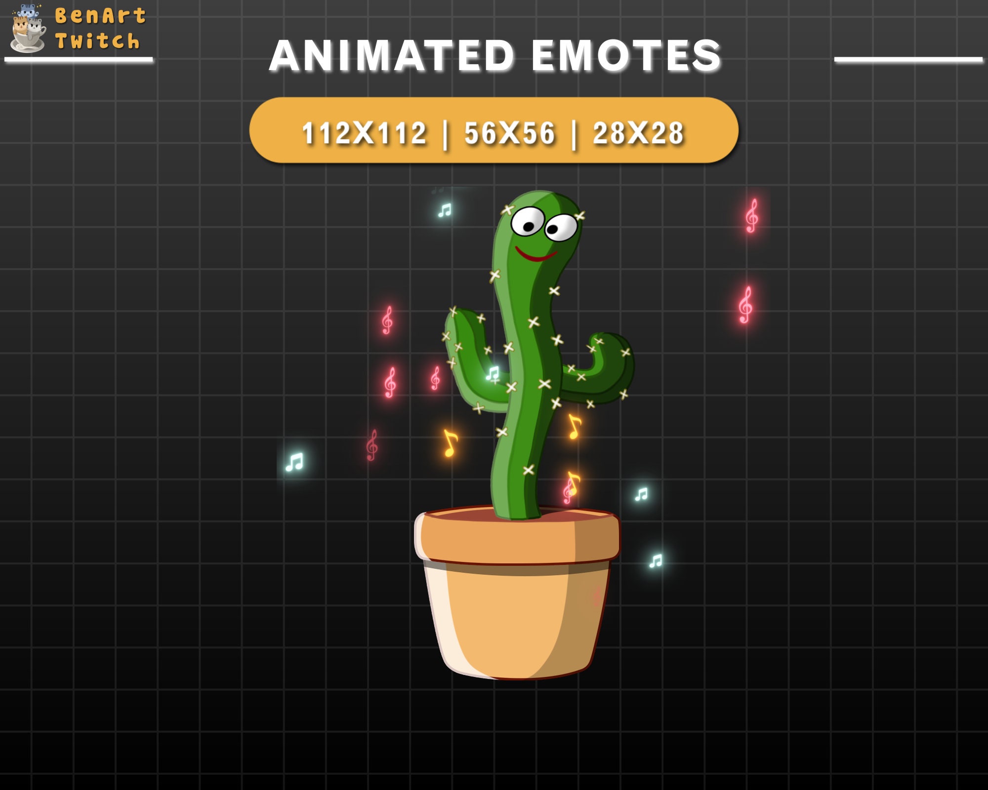 Animated Twitch Emote Dancing Cactus, Cute Cactus Twitch Emotes, Cute ...