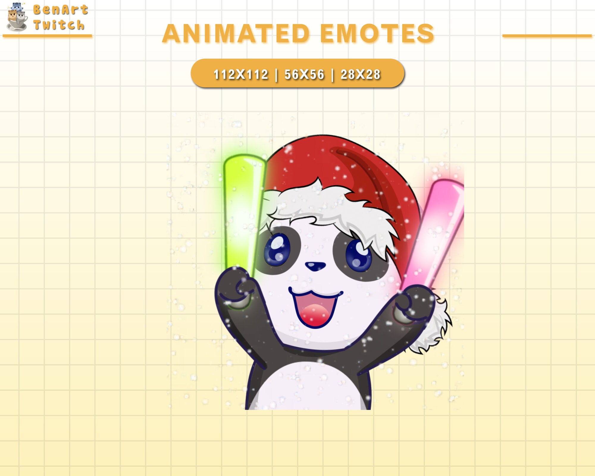 Animated Twitch Emote Panda Cheering, Cute Christmas Twitch Emotes ...