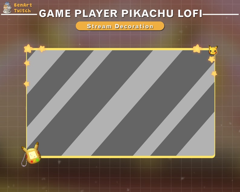 Animated Webcam Overlay Lo-fi Desk Pikachu, Cute Pikachu Webcam Border ...