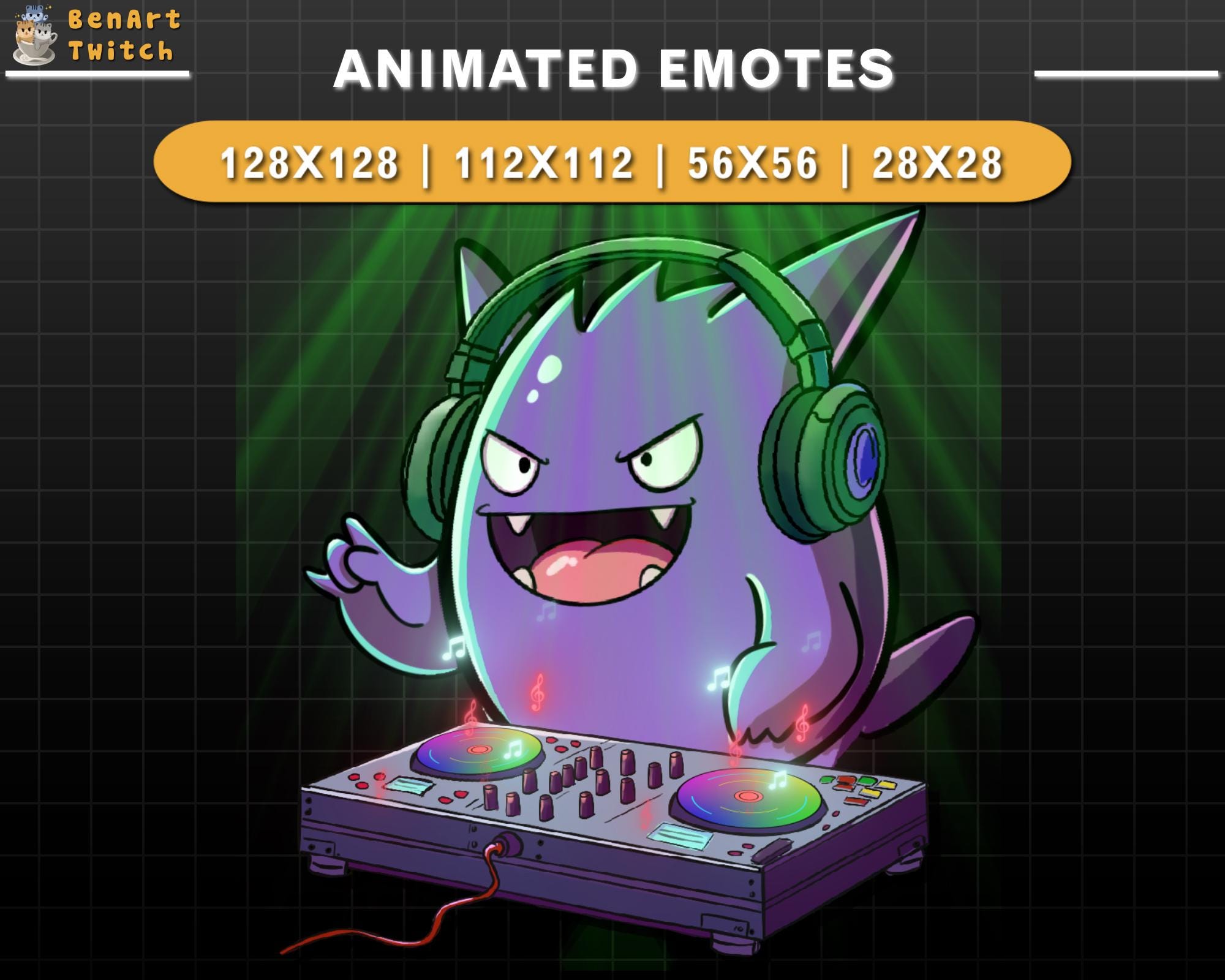 Animated Twitch Emote Gengar DJ, Cute Pokemon Twitch Emotes, Cute ...