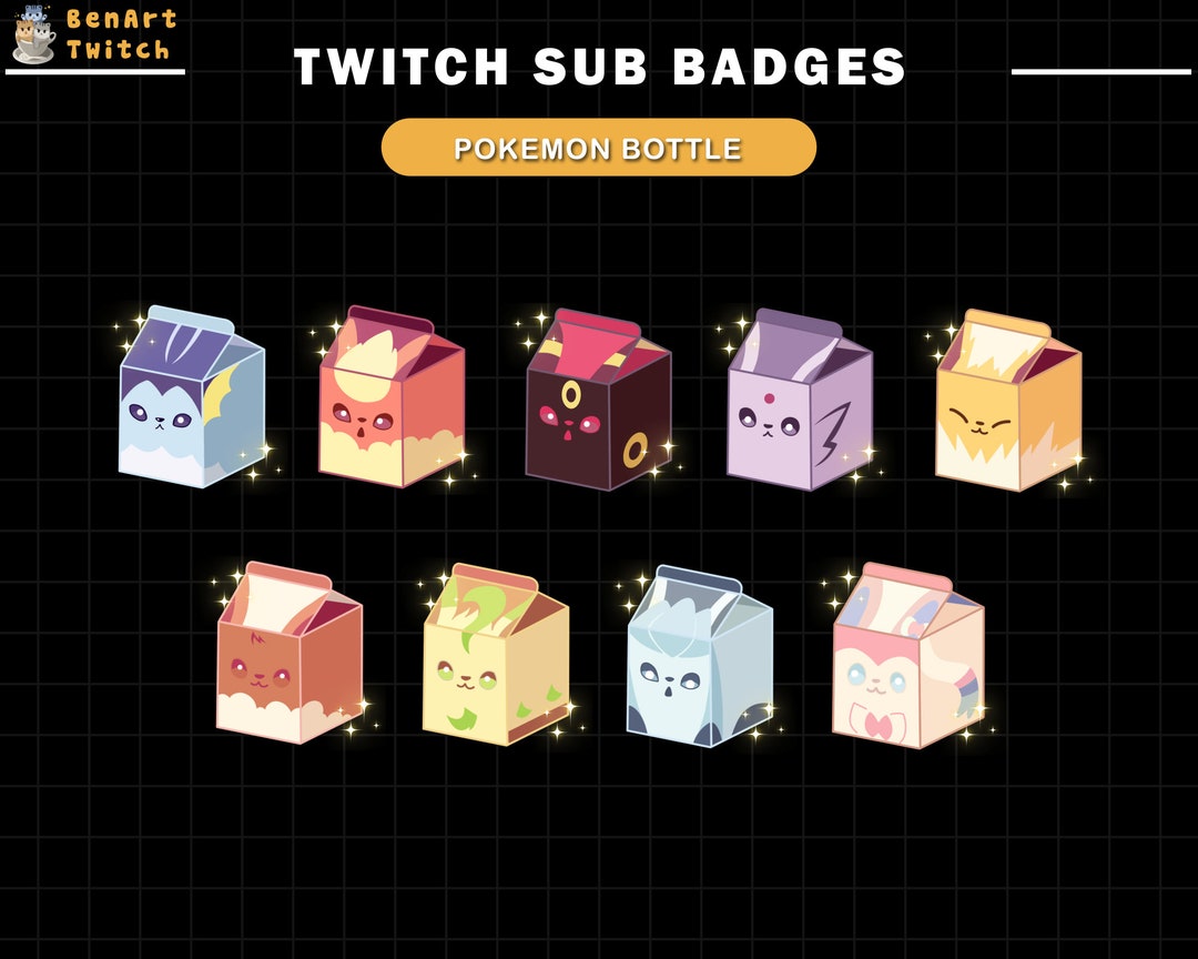 Pokemon Milk Box Twitch Sub Badges, Cute Pokemon Sub Badges for ...
