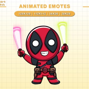 Animated Twitch Emote Deadpool Cheering, Marvel Twitch Emotes, Cute ...