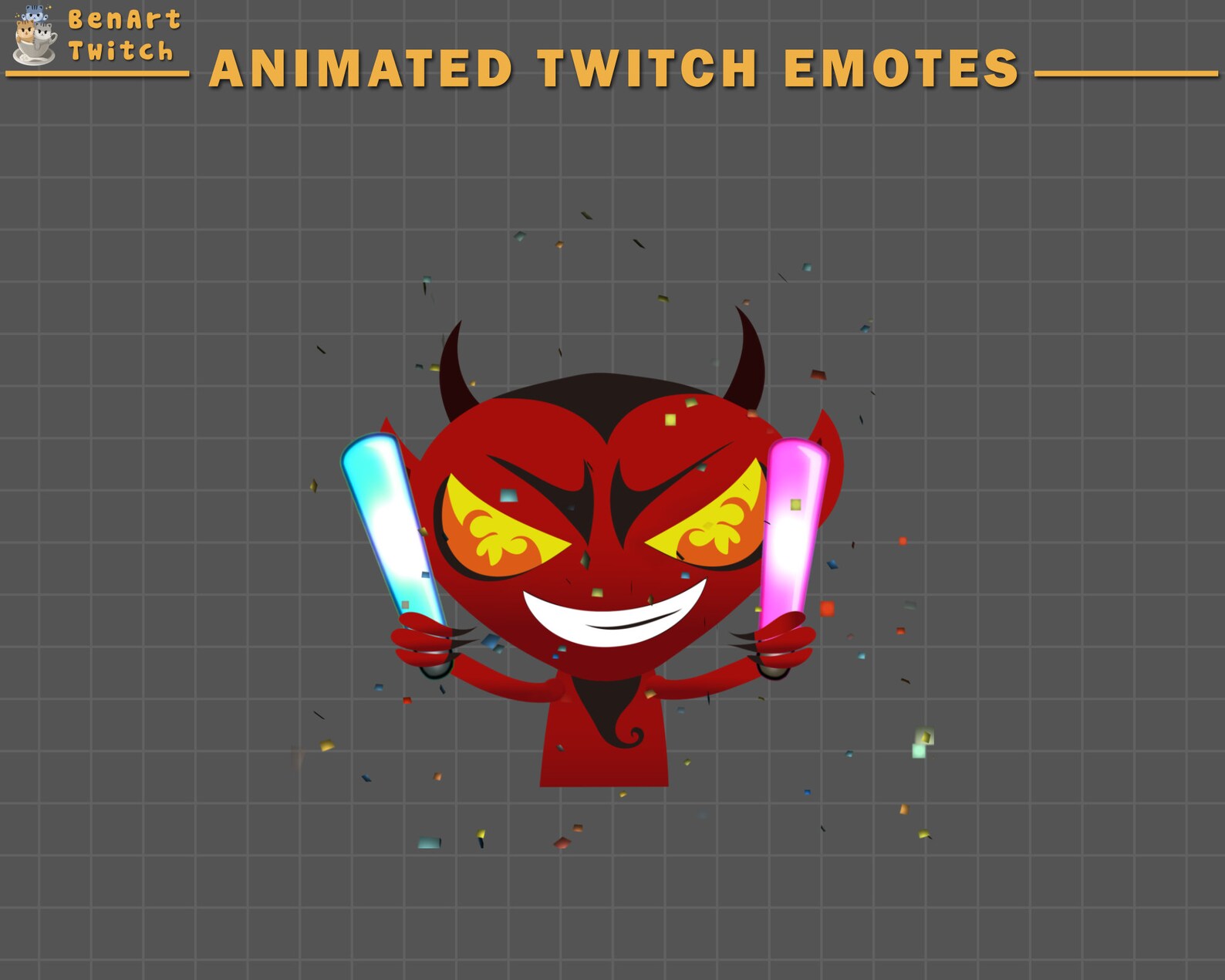 Animated Twitch Emote Red Devil Cheering, Halloween Twitch Emotes, Cute ...