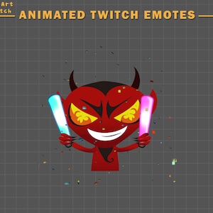 Animated Twitch Emote Red Devil Cheering, Halloween Twitch Emotes, Cute ...