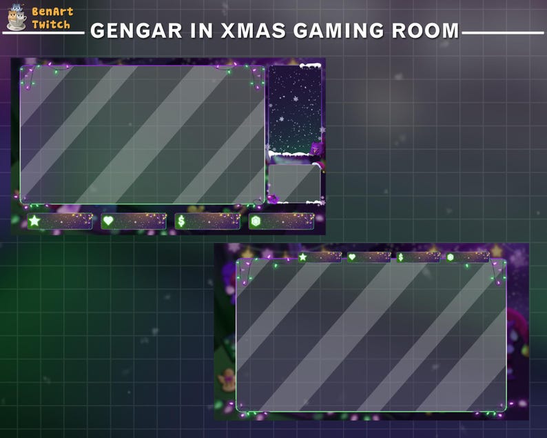 Animated Gengar Christmas Twitch Overlay Pack, Cozy Lofi Gaming Desk ...