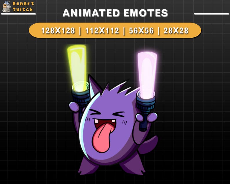 Animated Twitch Emote Gengar Cheering, Cute Pokemon Twitch Emotes, Cute ...
