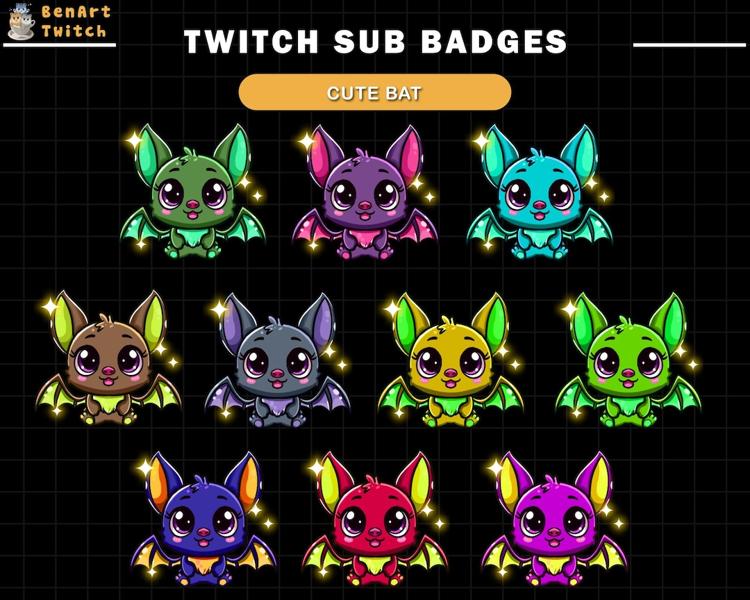 Rainbow Bat Twitch Bit Badges, Bat Twitch Badges, Twitch Subscribe ...