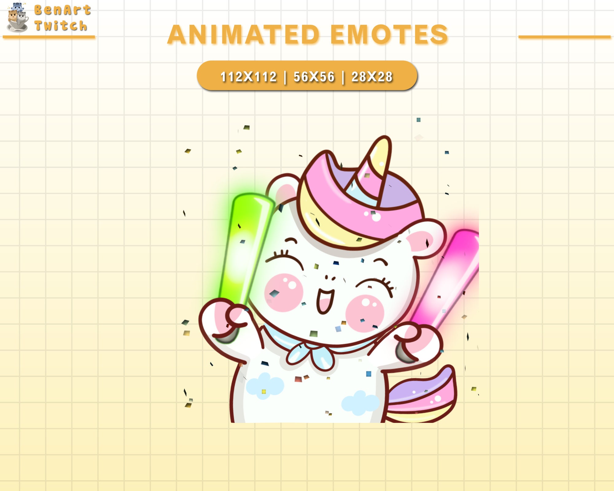 Animated Twitch Emote Pony Cheering, Cute Aesthetic Rainbow Horn ...