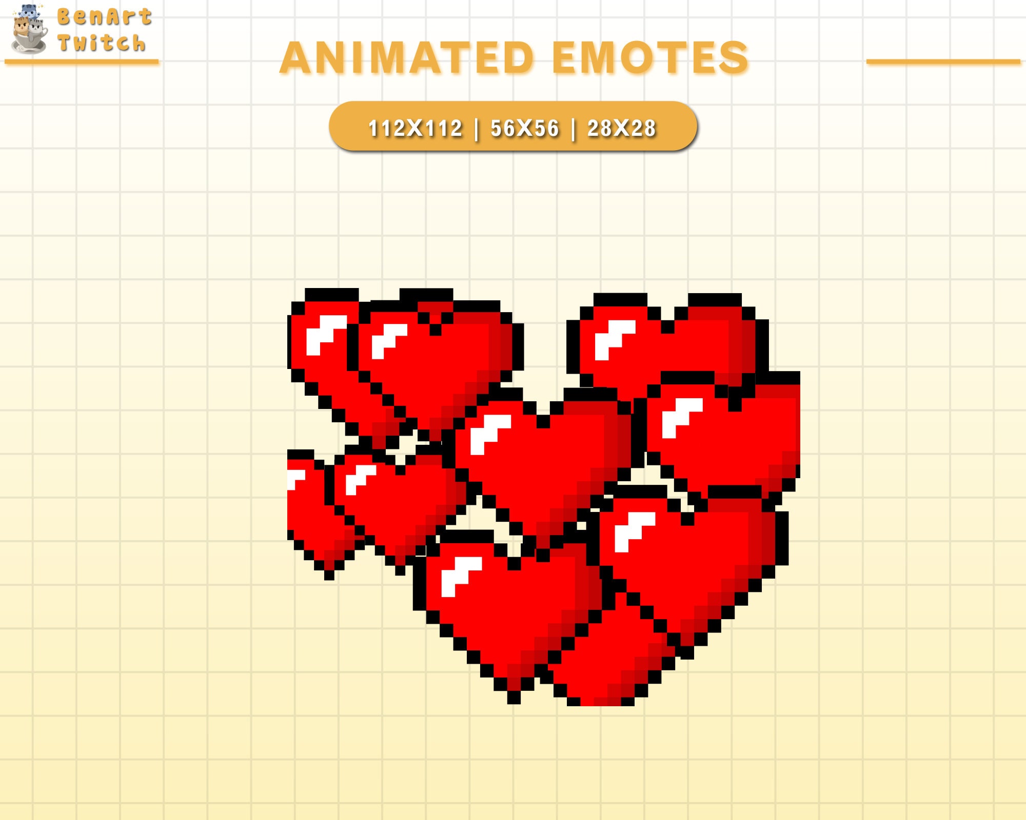Animated Twitch Emote Pixel Balloons Heart Flying, Love Twitch Emotes ...