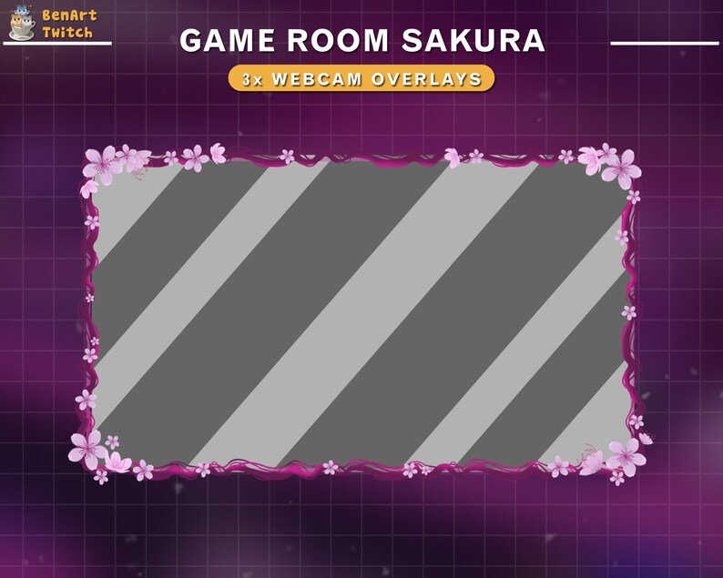 3x Animated Webcam Overlay Sakura, Cherry Blossom Twitch Webcam Borders ...