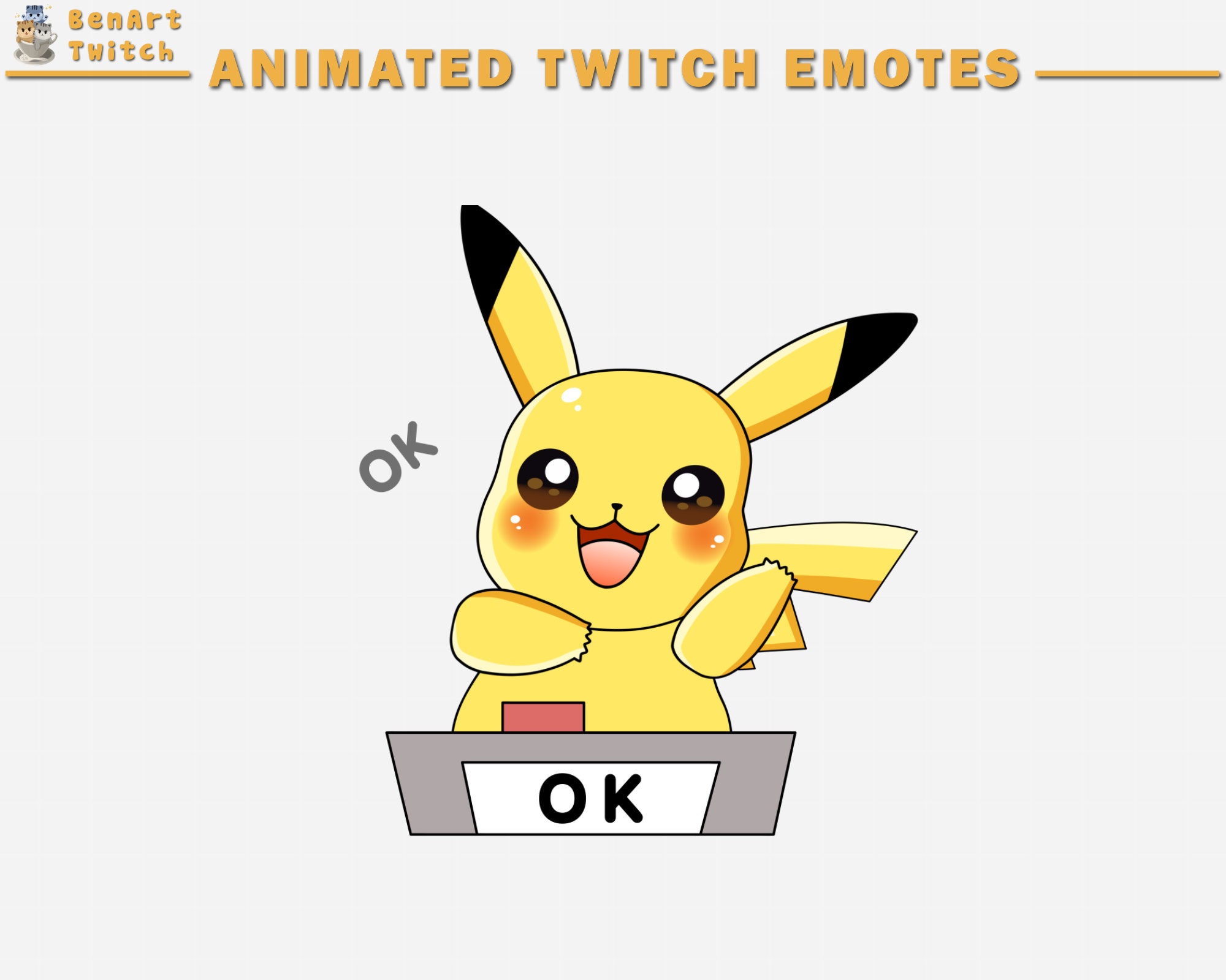 Animated Twitch Emote Pikachu OK Cute Pokemon Twitch Emotes - Etsy