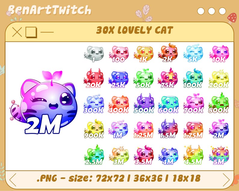 30x Cute Kitten Twitch Sub Bit Badges, Cats Sub Badges, Complete Twitch ...