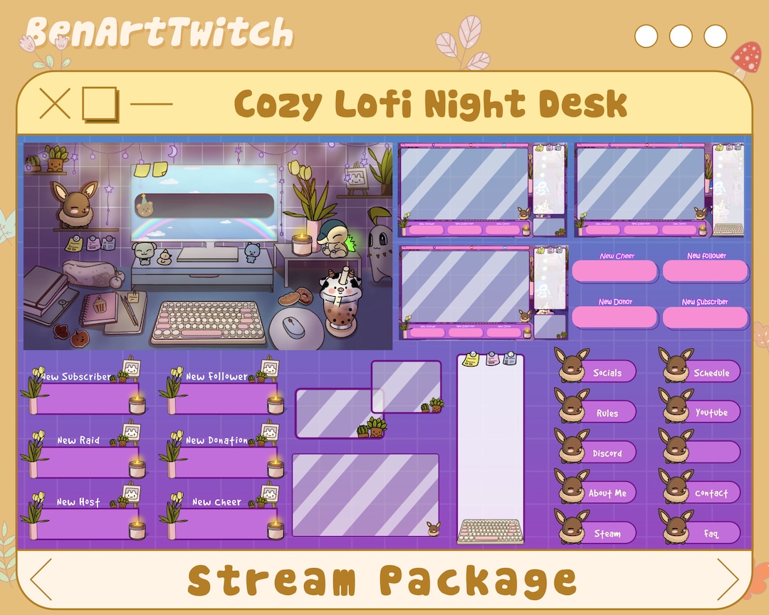 Animated Stream Bundle Cozy Lo-fi Desk, Animated Stream Package ...