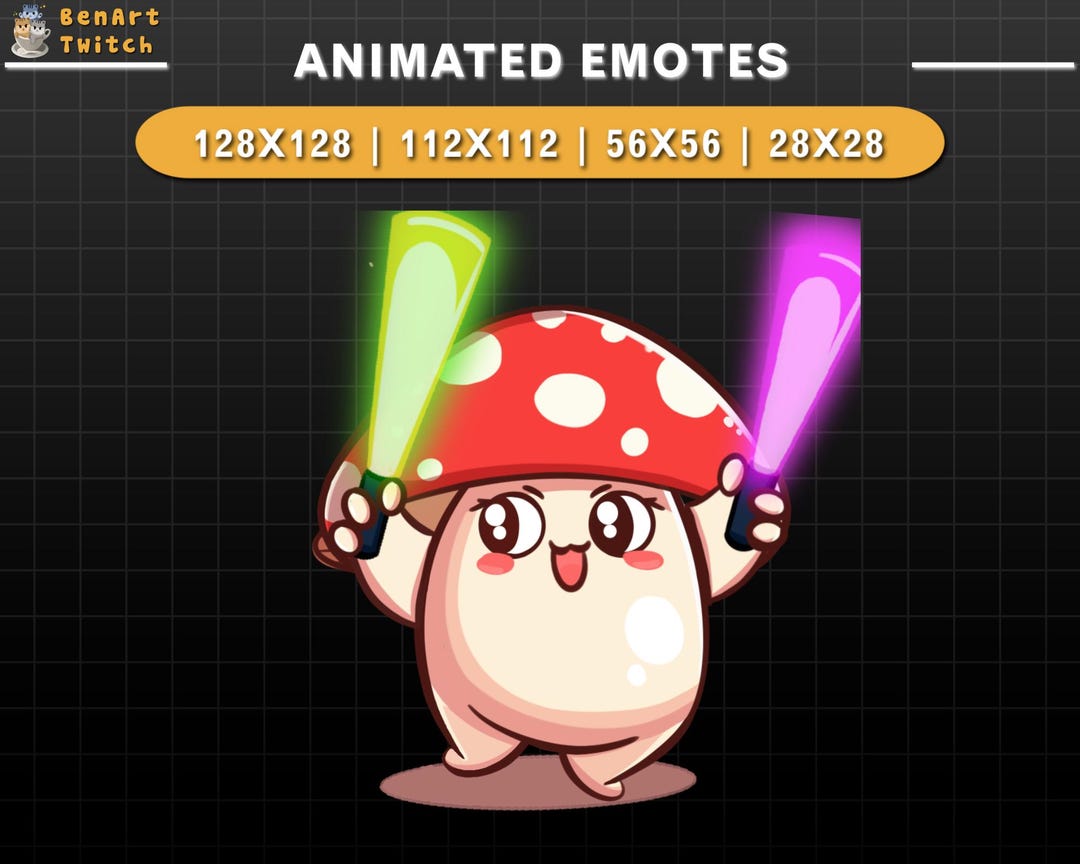 Animated Twitch Emote Mushroom Cheering, Fall Twitch Emotes, Autumn ...