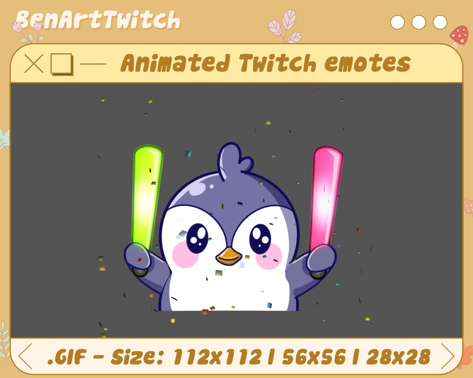 Animated Twitch Emote Penguin Cheering, Cute Penguin Twitch Emotes ...