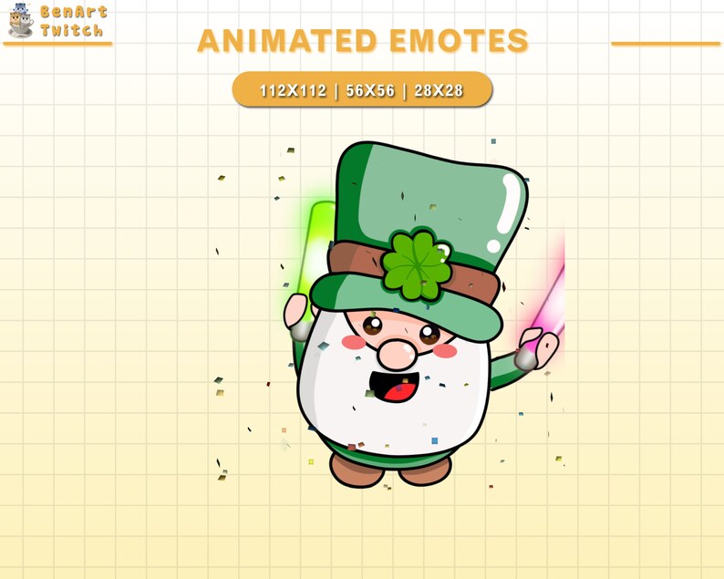 Animated Twitch Emote Saint Patrick Cheering, Patrick Day's Twitch ...