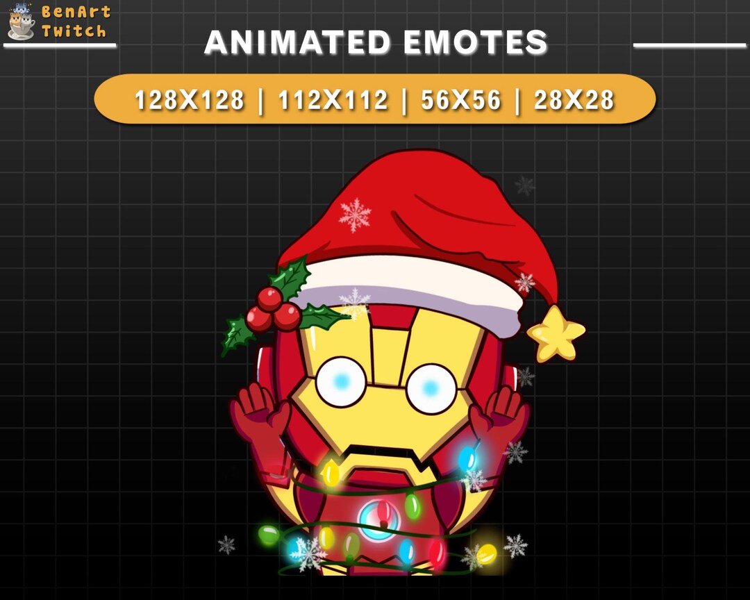 Animated Twitch Emote Iron Man Christmas Lights, Marvel Twitch Emotes ...