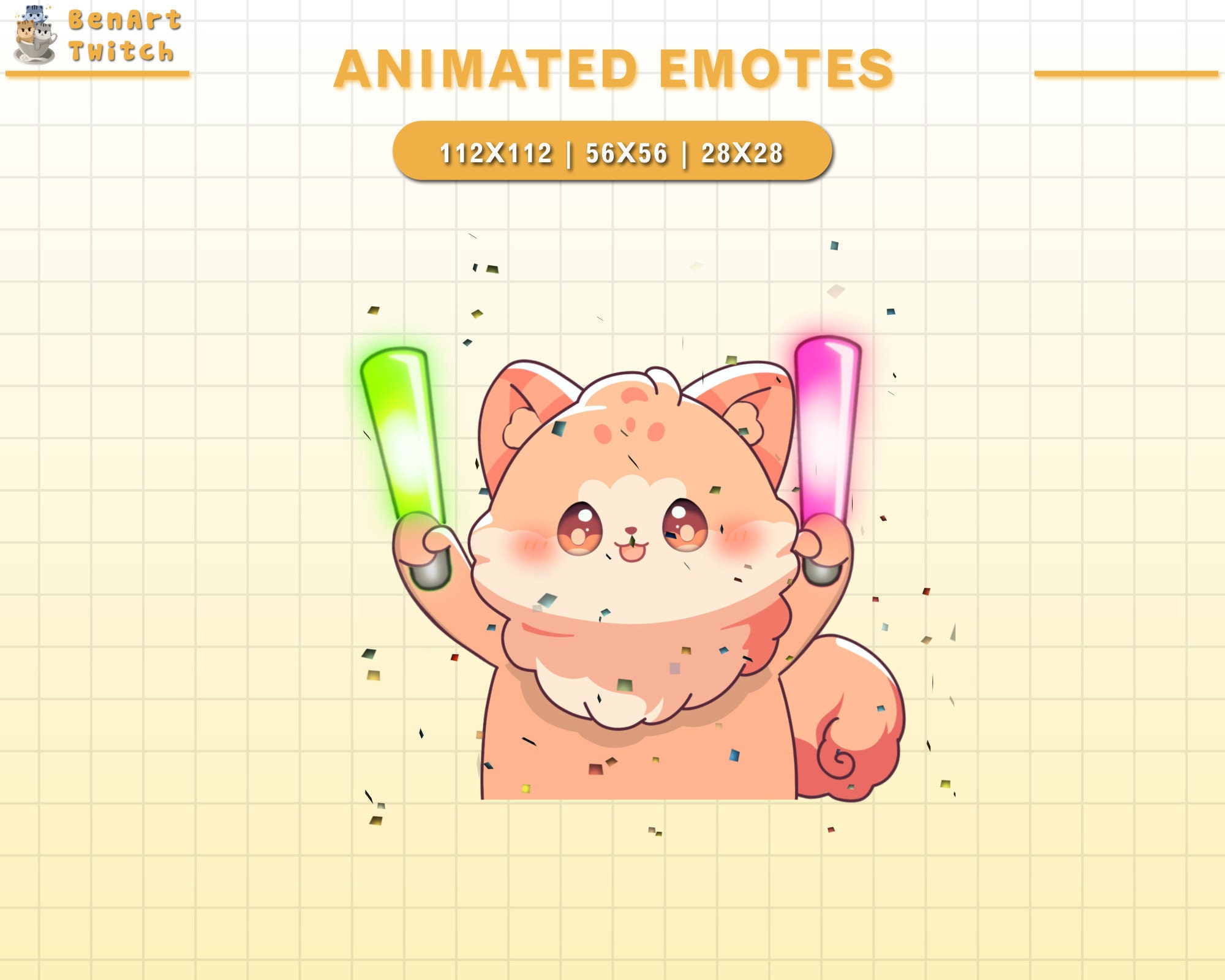 Animated Twitch Emote Pink Cat, Cute Cat Twitch Emotes Emotes for ...
