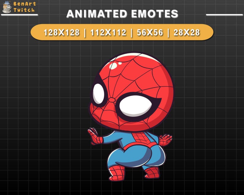 Emote animado de Twitch Spider-Man bailando, emoticones de Twitch de ...